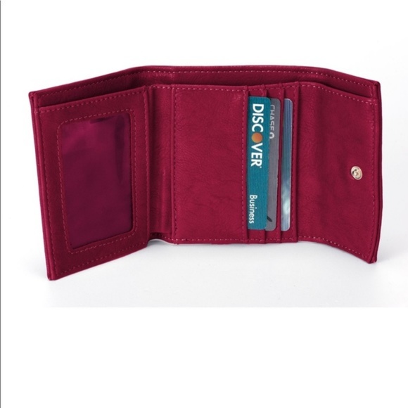 Bags | Sangria Wine Red Burgundy Trifold Vegan Wallet | Poshmark
